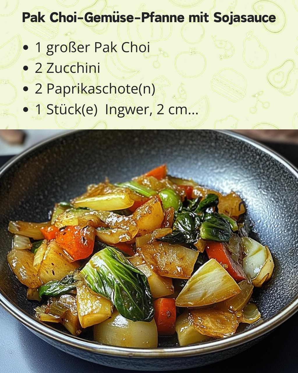 Pak Choi Gemuse Pfanne